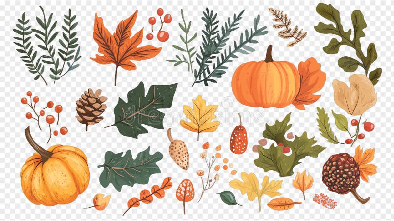 Thanksgiving Elements Set Illustration Stock Photo - Illustration of ...