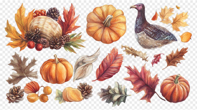 Thanksgiving Elements Set stock image. Illustration of pack - 341491703