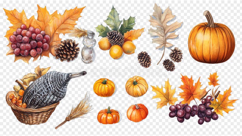 Thanksgiving Elements Set stock photo. Illustration of traditional ...