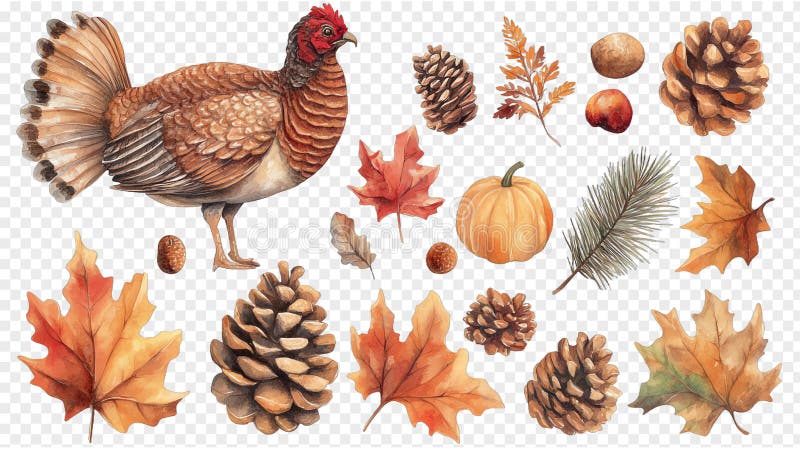 Thanksgiving Elements Set stock image. Illustration of traditional ...