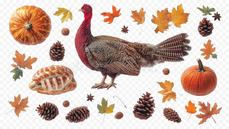 Thanksgiving Elements Set stock image. Illustration of autumn - 341491725