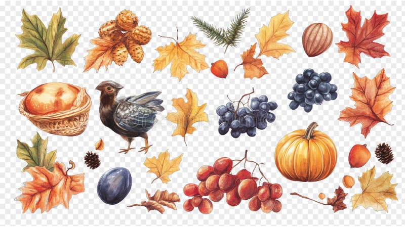 Thanksgiving Elements Set stock photo. Illustration of vegetables ...