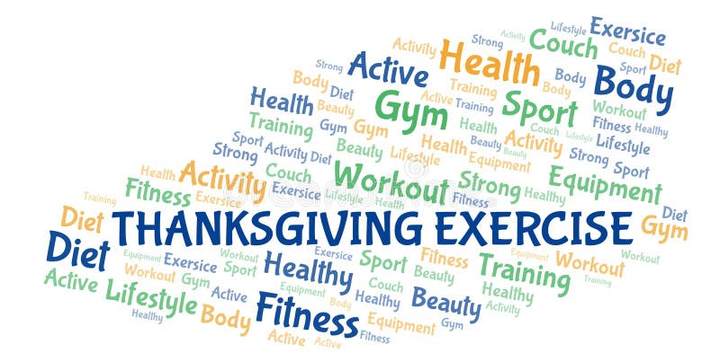 Thanksgiving Exercise Word Cloud Stock Illustration - Illustration of ...