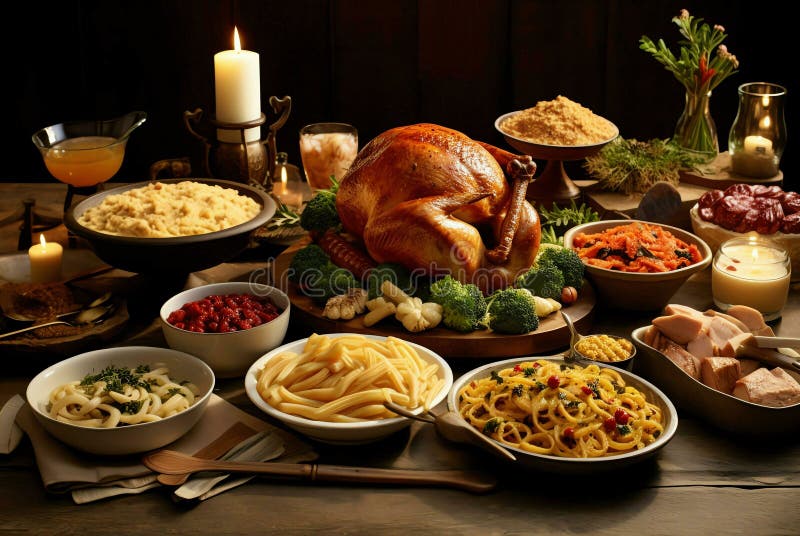 A Thanksgiving Feast: a Bountiful Table of Traditional Holiday Dishes ...