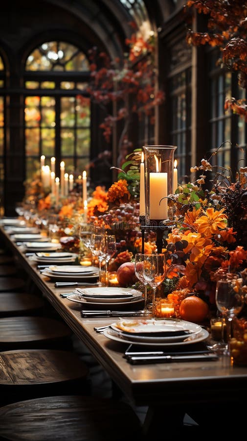 Thanksgiving feast stock illustration. Illustration of banquet - 299234870