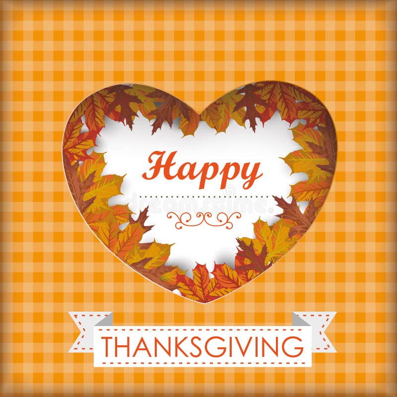 Happy Thanksgiving Heart and Pumpkins Background Stock Vector ...