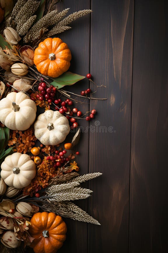 Thanksgiving Greeting Card with Borders and Empty Space Stock Image ...