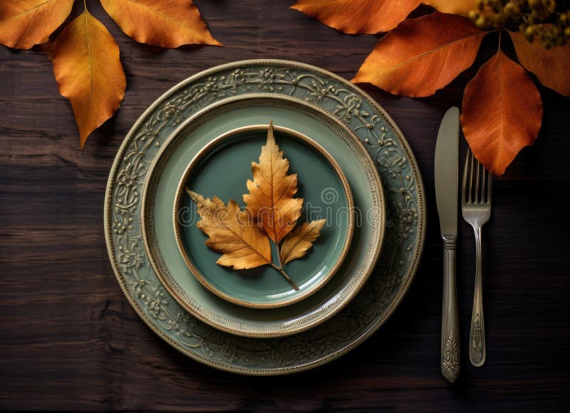 Thanksgiving and Halloween Table Setting. the Concept of the Autumn ...