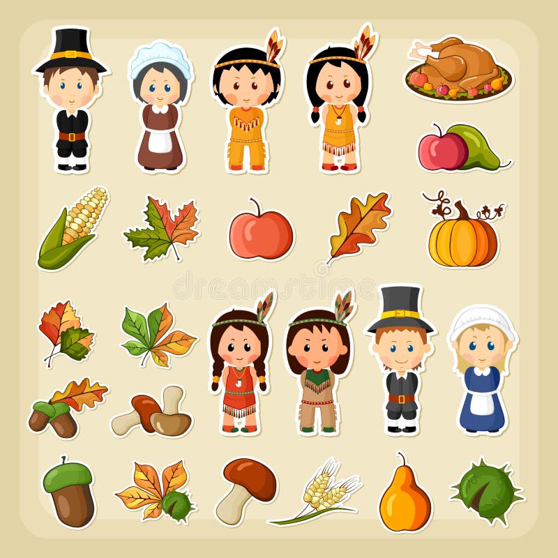 Thanksgiving Harvest Icon Set Stock Vector - Illustration of fall ...