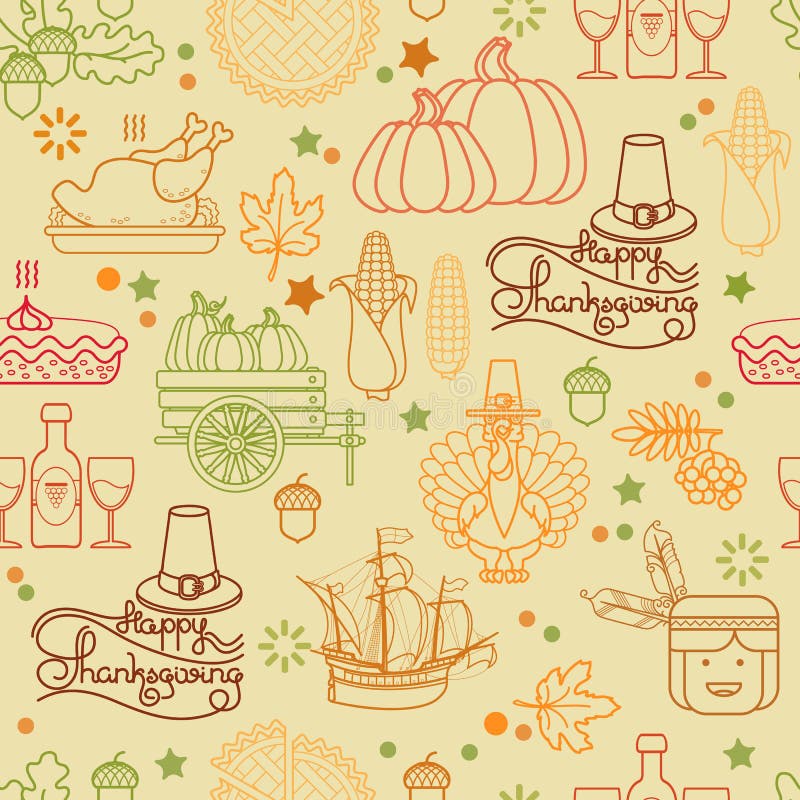 Thanksgiving Holiday Texture. Seamless Pattern Stock Vector ...