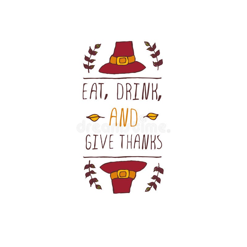 Thanksgiving Label with Text on White Background Stock Vector ...