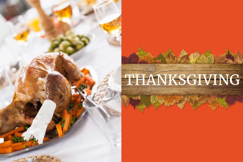 Thanksgiving Message and Turkey Stock Photo - Image of glass, wine ...