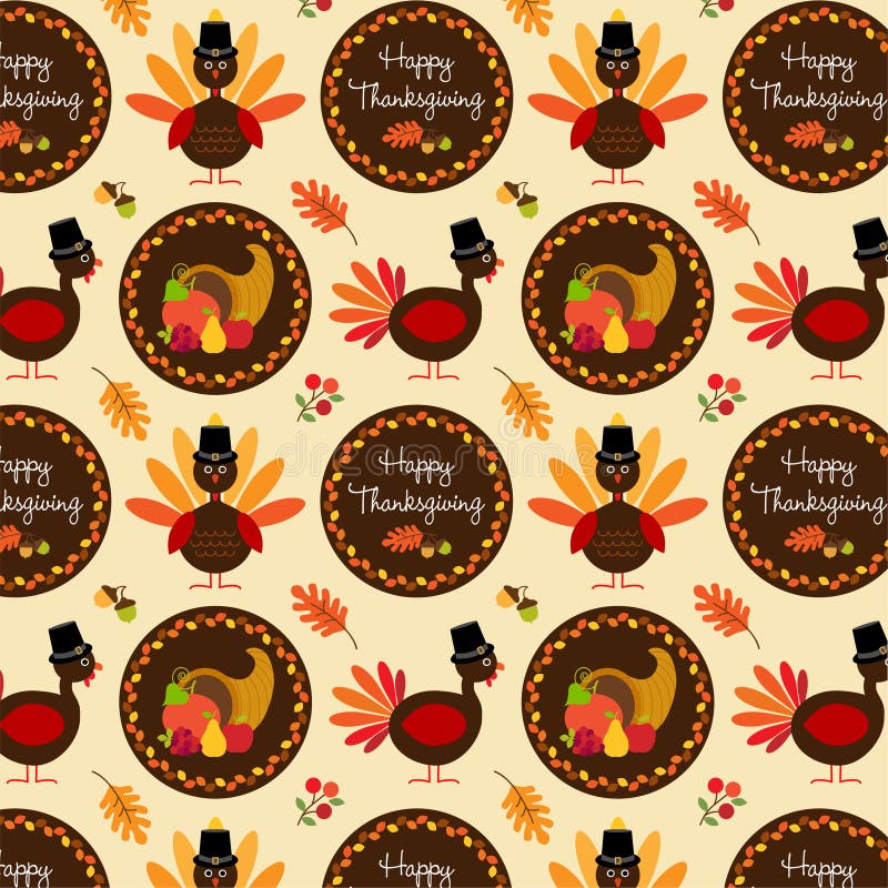 Thanksgiving Pattern Wallpaper Design Background Stock Illustration ...