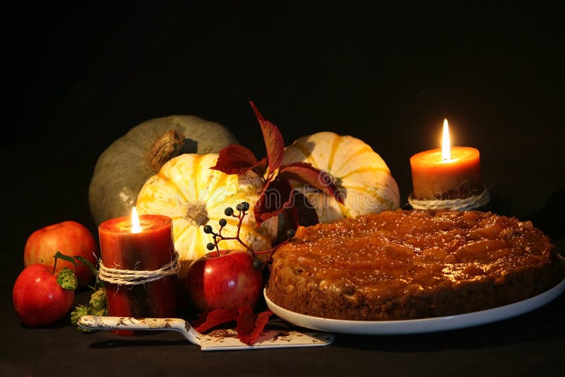 Thanksgiving Pie stock image. Image of candle, fruit - 34096425