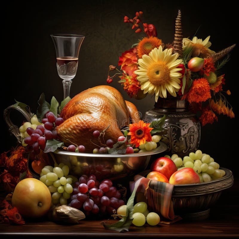 Thanksgiving Poster High Quality Ai Generated Image Stock Illustration ...