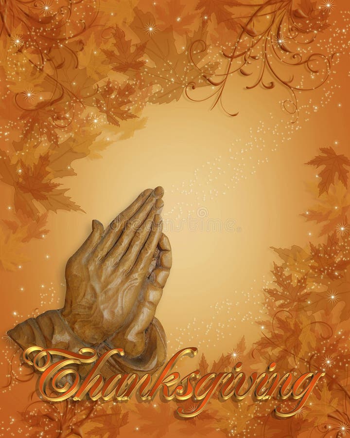 Thanksgiving Praying hands stock illustration. Illustration of border ...