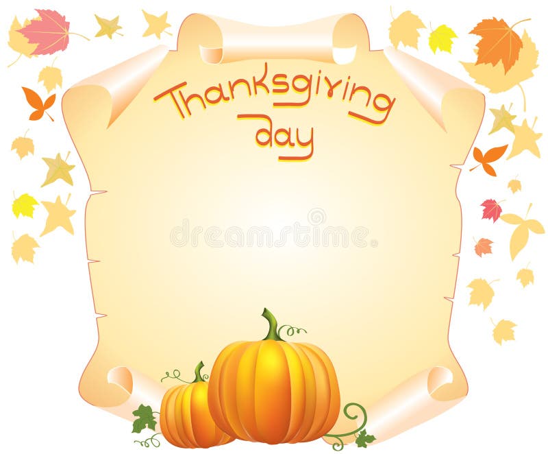 Thanksgiving scroll stock vector. Illustration of text - 16456171
