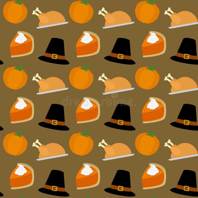 Thanksgiving Seamless Pattern Stock Vector - Illustration of cake ...