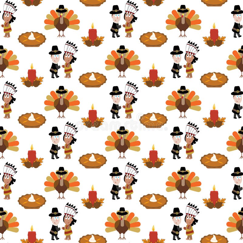 Thanksgiving Seamless Pattern Stock Vector - Illustration of ...