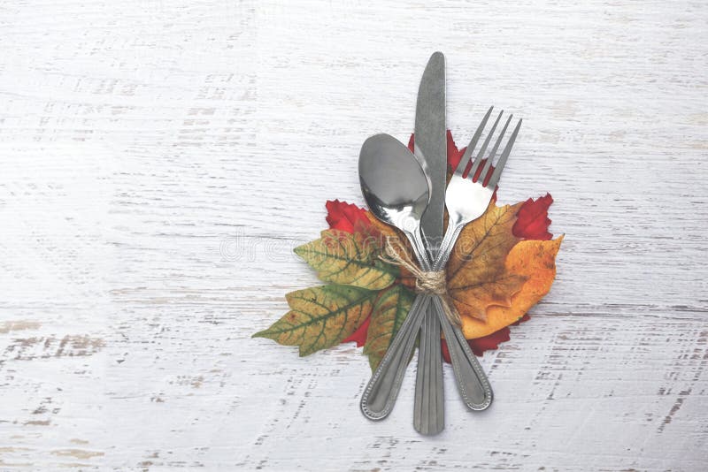 Thanksgiving Setting Background Stock Photo - Image of table, leaves ...