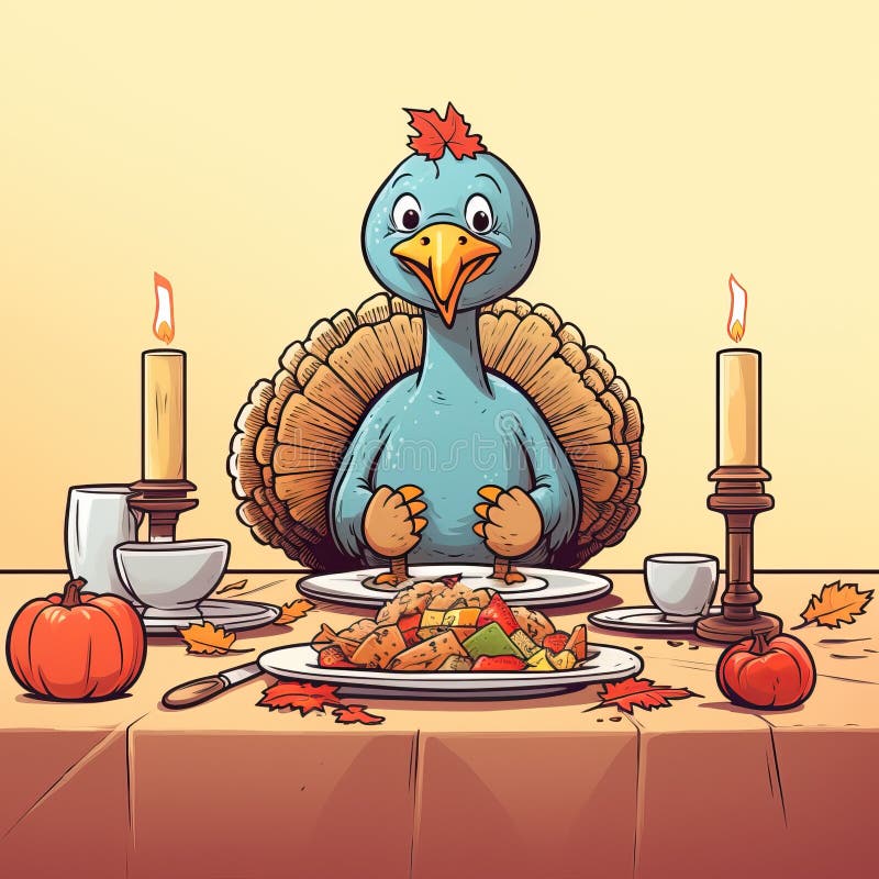 Thanksgiving Simple Cute Cartoon Turkey High Quality Ai Generated Image ...