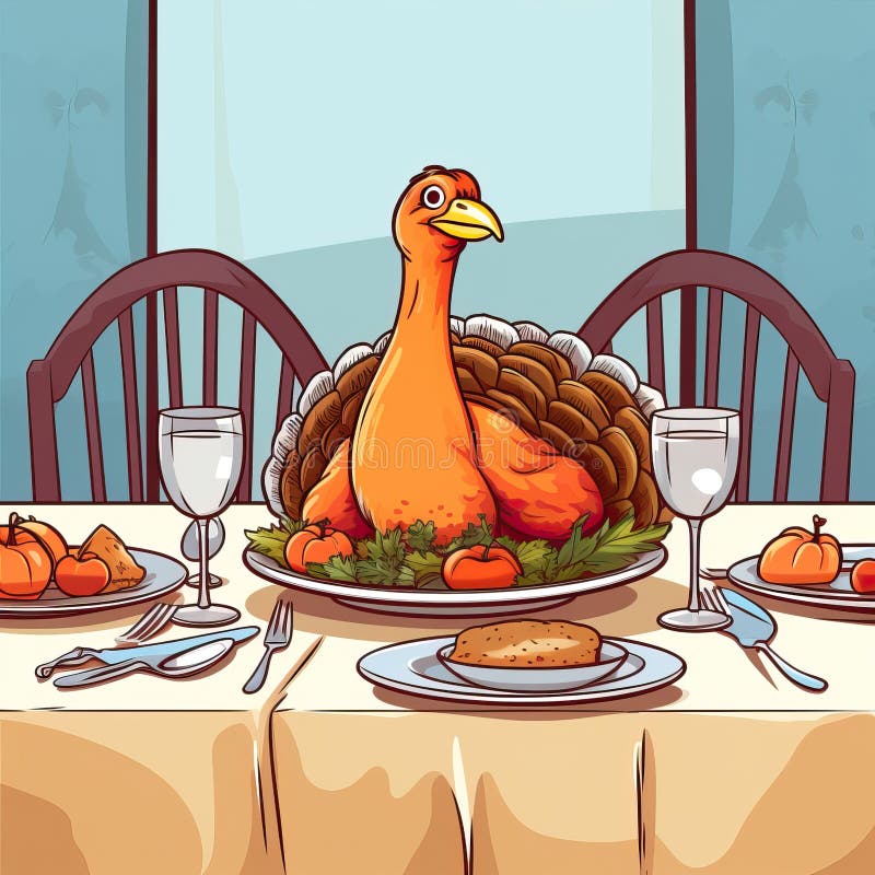 Thanksgiving Simple Cute Cartoon Turkey High Quality Ai Generated Image ...