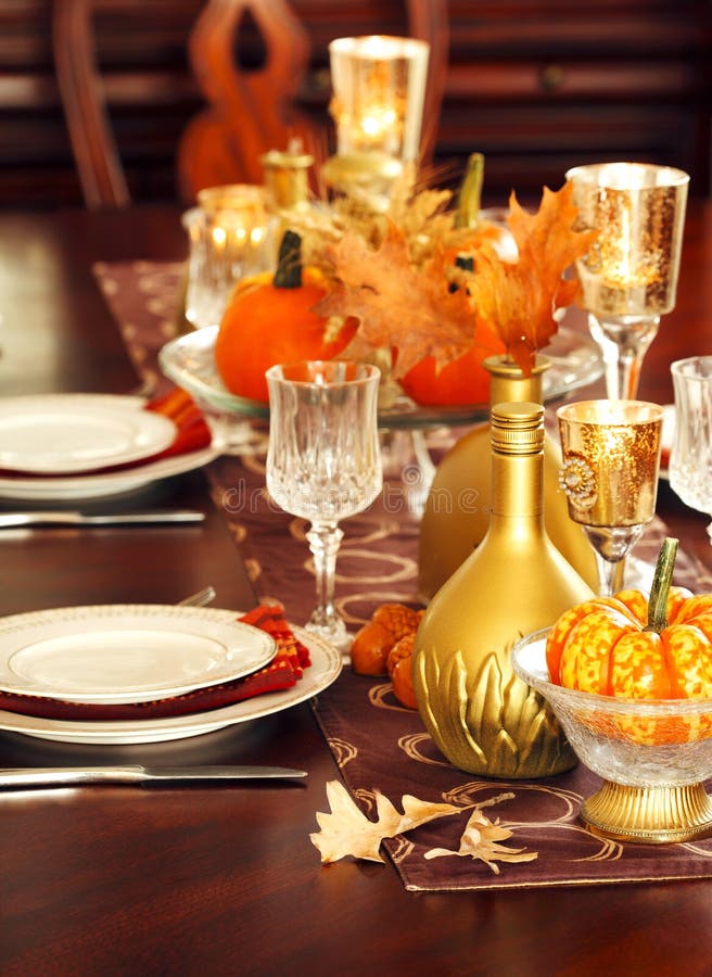 Thanksgiving table setting stock image. Image of dining - 59747929