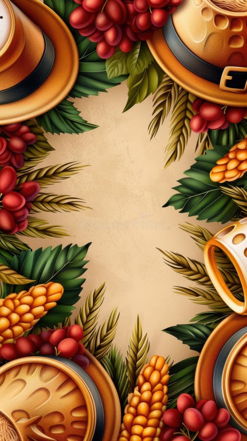 A Thanksgiving Table Setting with a Leafy Border and a Pumpkin Pie ...