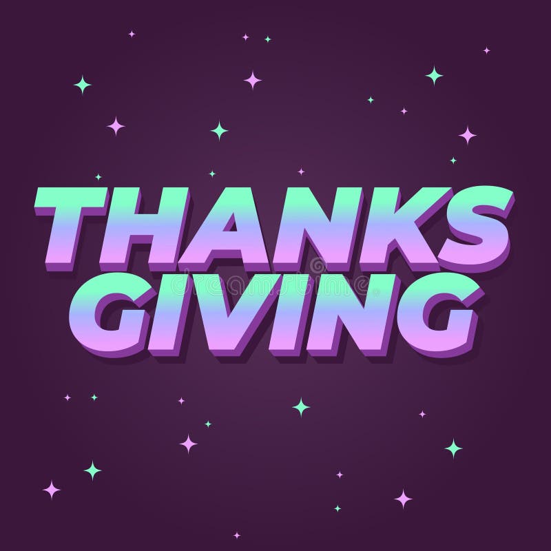 Thanksgiving Text Effect in Bold Font with 3D Style Stock Vector ...