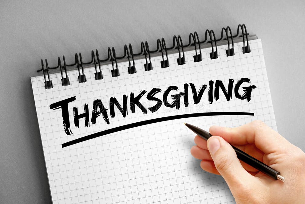Thanksgiving Text on Notepad, Concept Background Stock Image - Image of ...