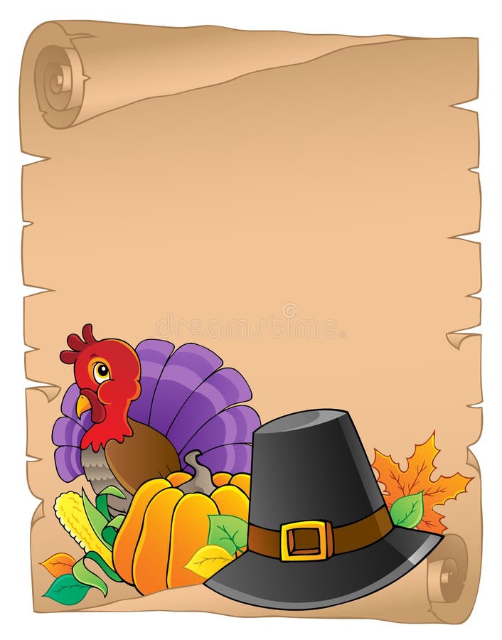 Thanksgiving Scroll with Turkey 2 Stock Vector - Illustration of bird ...