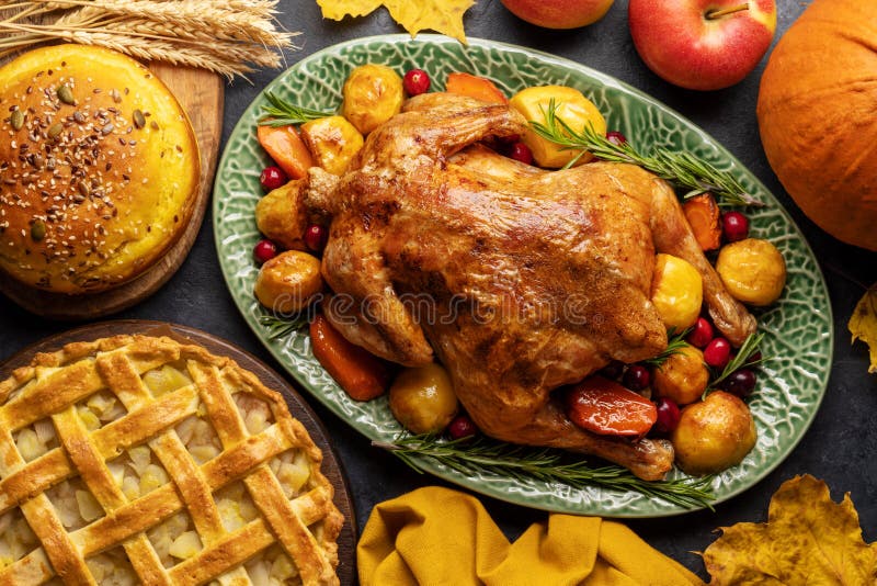Thanksgiving Turkey on Rustic Table Stock Image - Image of oven ...