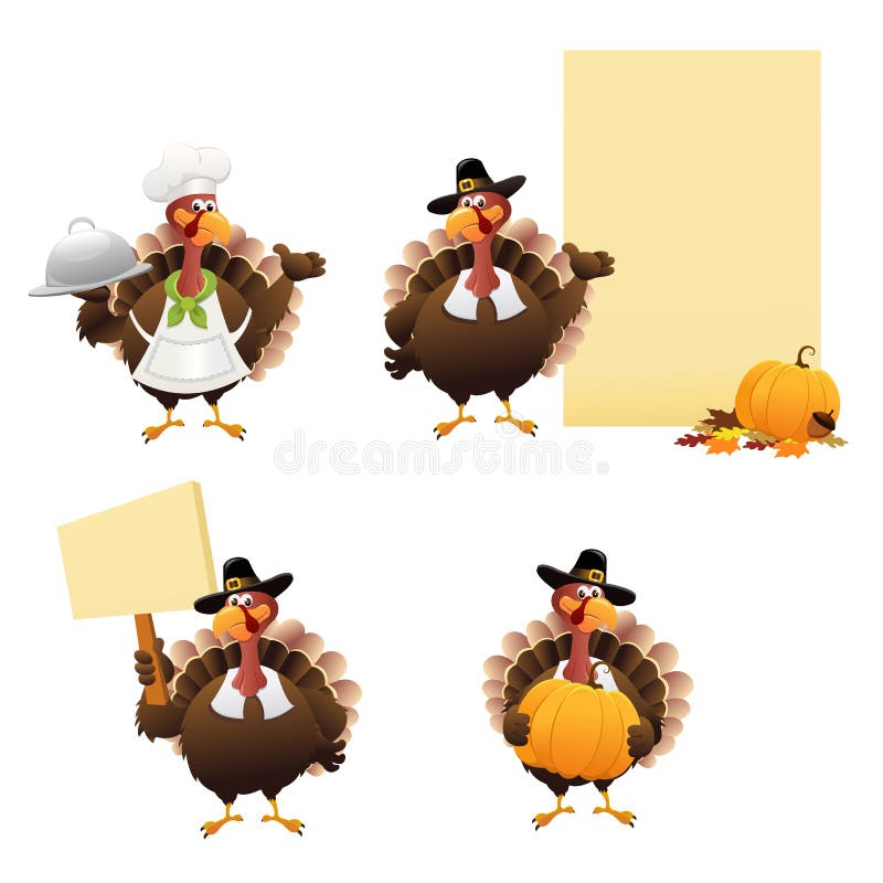Thanksgiving Turkey Set stock vector. Illustration of poultry - 27584469