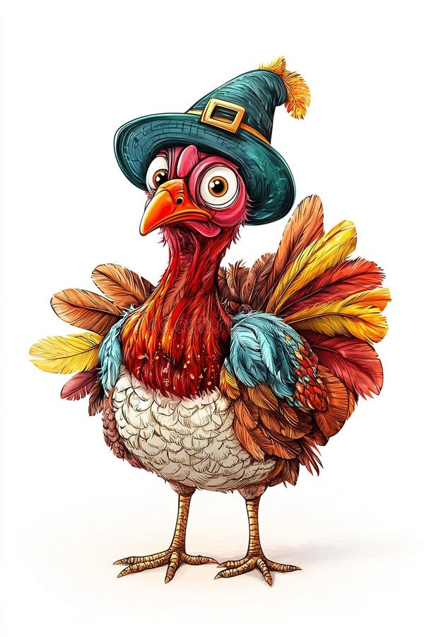 Thanksgiving Turkey Wearing Pilgrim Hat. Generative Ai Stock Photo ...