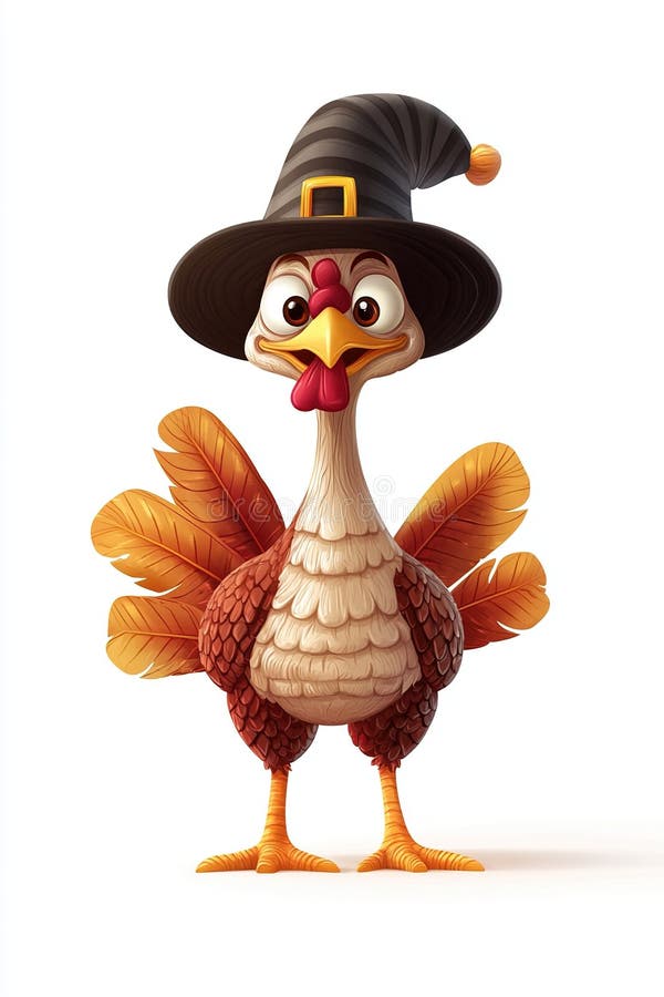 Thanksgiving Turkey Wearing Pilgrim Hat. Generative Ai Stock ...