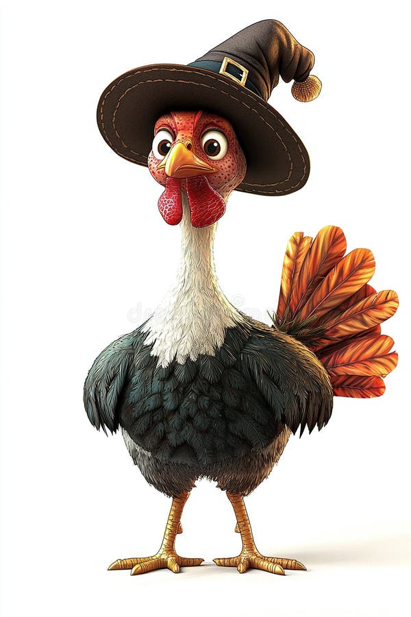 Thanksgiving Turkey Wearing Pilgrim Hat. Generative Ai Stock Photo ...