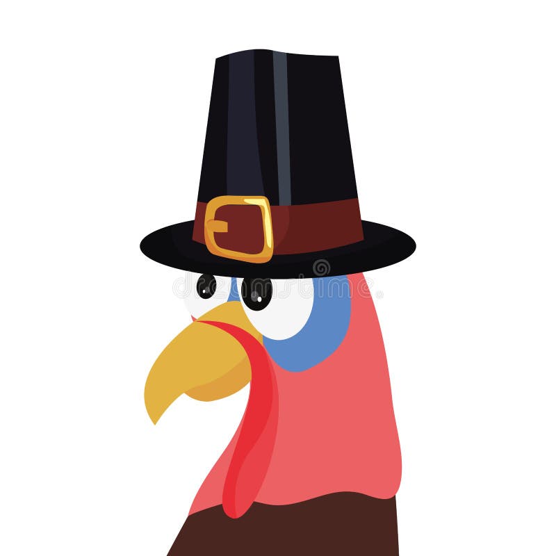 Thanksgiving Turkey Wearing Traditonal Hat Stock Vector - Illustration ...
