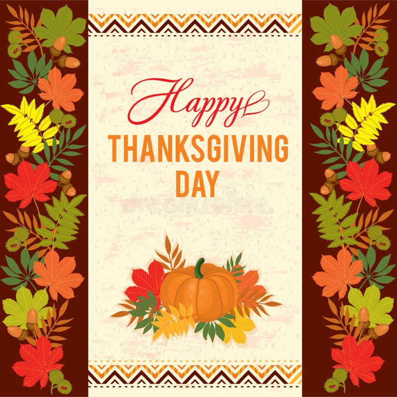 Thanksgiving Typography Greeting Card Stock Vector - Illustration of ...