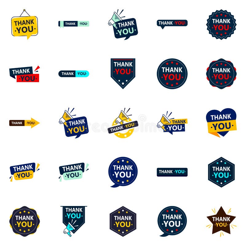 Thankyou 25 Unique Vector Elements for a Personal and Customized Thank ...