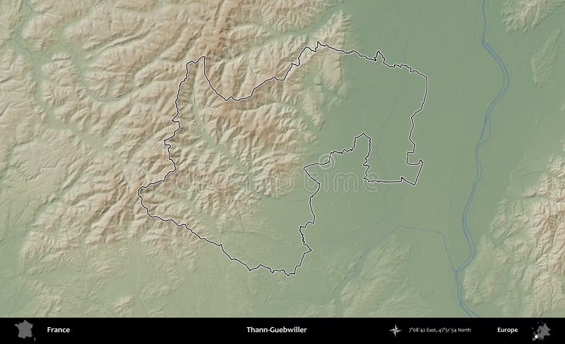Thann-Guebwiller Outlined, France. Physical Stock Illustration ...