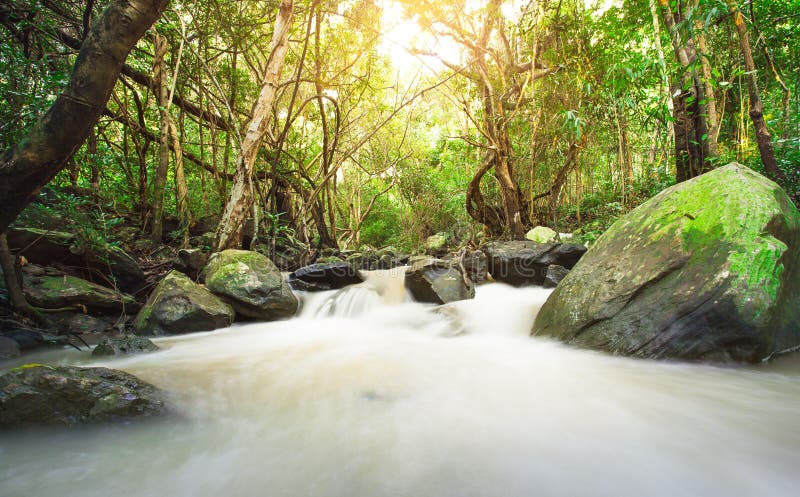 Thao To Waterfall. River Background with Small Waterfalls in Tropical ...