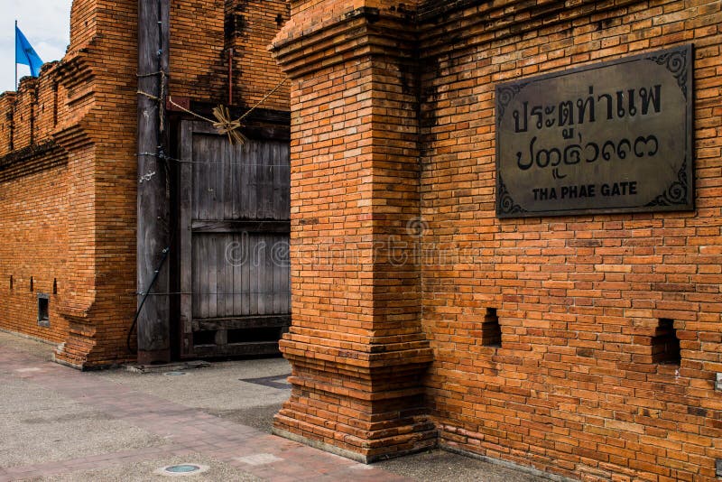 Thapae gate stock image. Image of landmark, thailand - 58897521