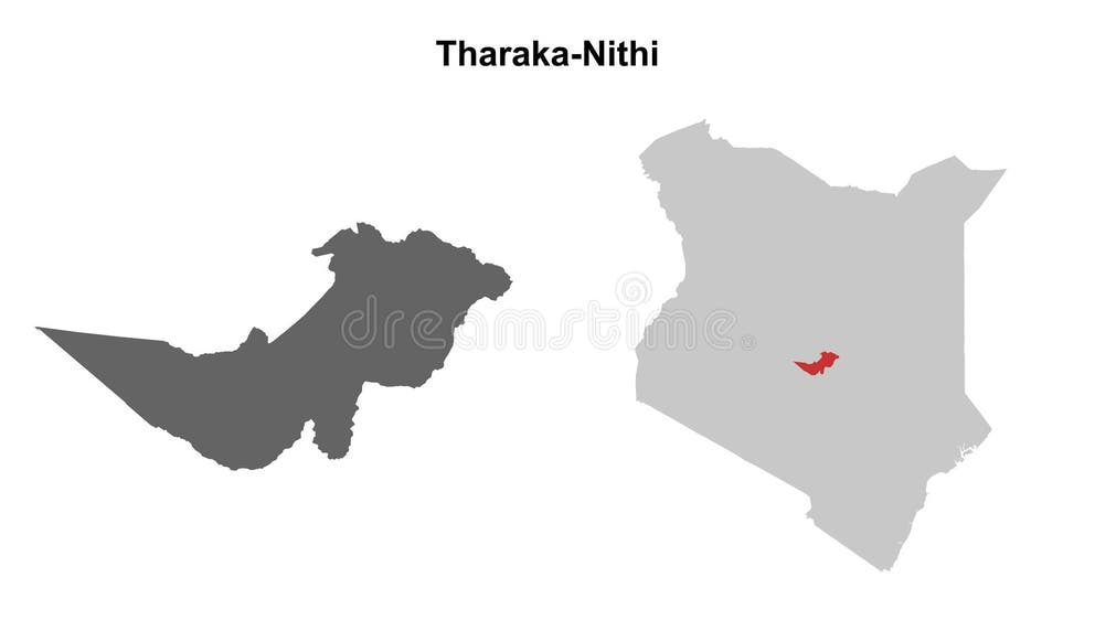 Tharaka-Nithi outline map stock illustration. Illustration of ...