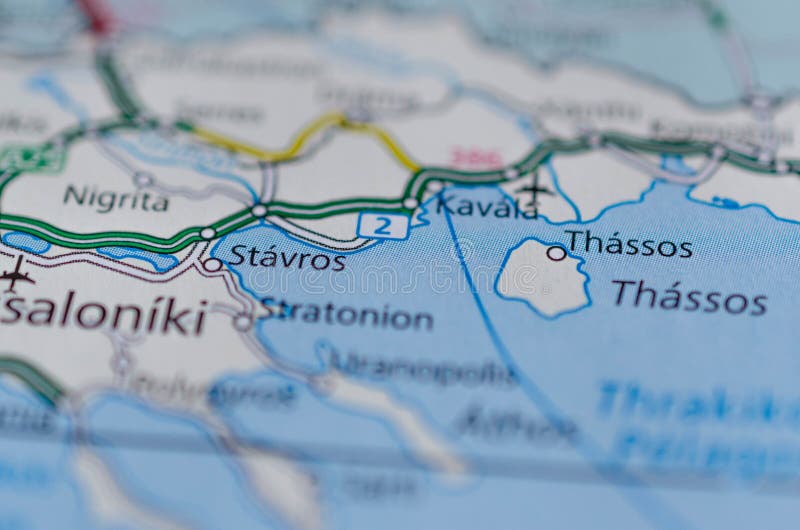 Thassos on map stock image. Image of pages, greece, papers - 102337703
