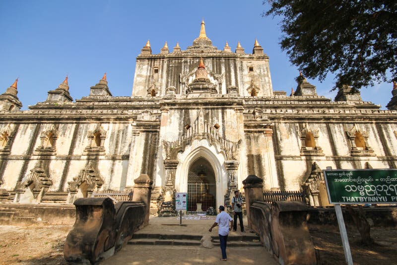 Thatbyinnyu Temple, Bagan, Myanmar, Old Temple Editorial Photography ...