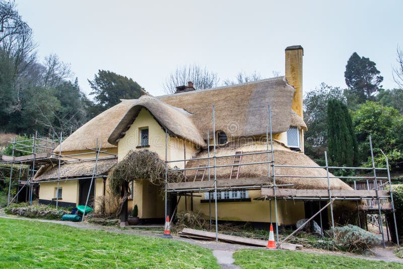 Thatch Roof Repair stock image. Image of damage, repair - 38823527