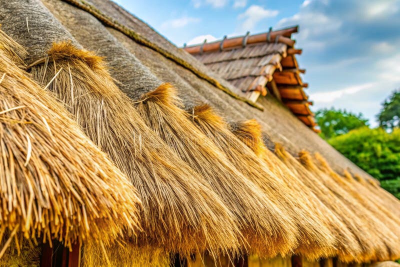 Thatch Roof Texture Dry Grass and Hay Background Stock Illustration ...