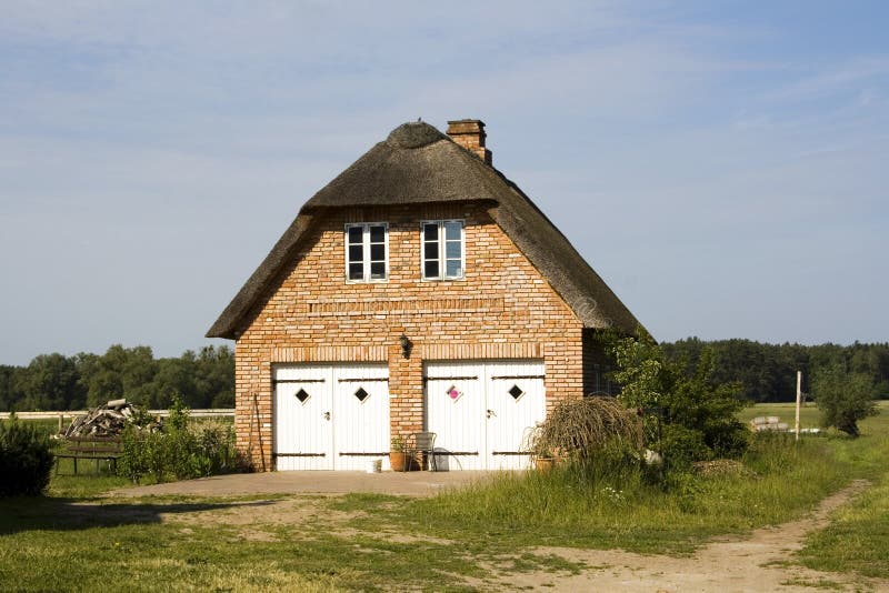 Thatched Farm House in Country Stock Photo - Image of agricultural ...