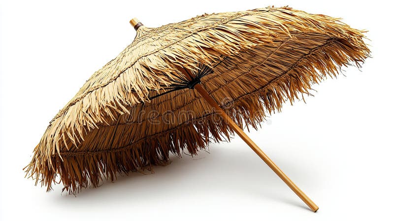 Thatched Parasol, Isolated on White Background Stock Illustration ...
