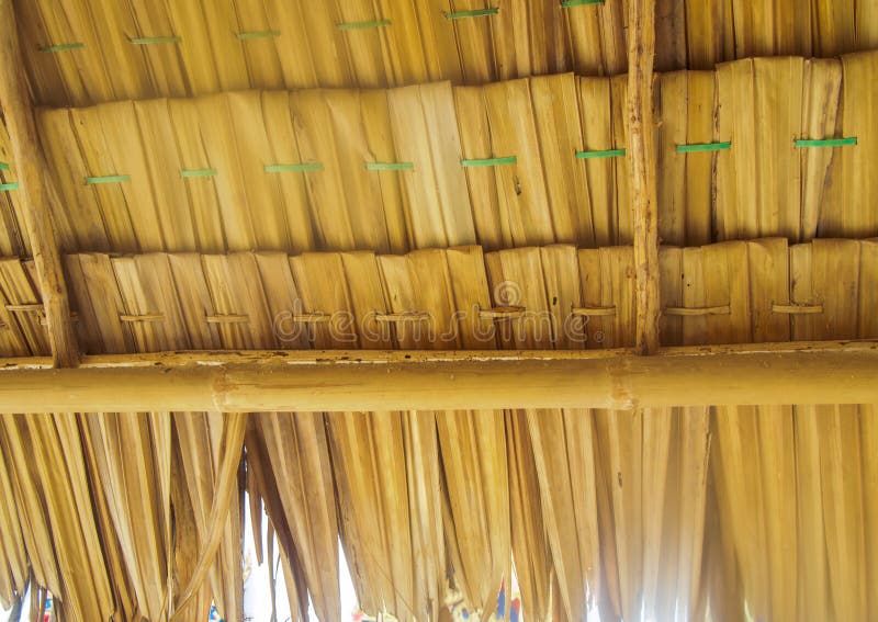 Thatched Roof And Bamboo Wall Stock Image - Image of wood, architecture ...